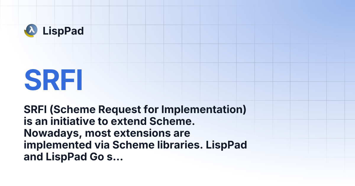 SRFI | LispPad